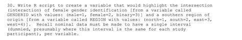 Solved 30 Write R Script To Create A Variable That Would Chegg Com