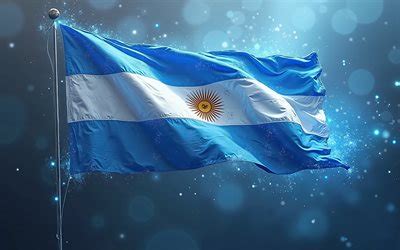 Descargar 4k Bandera De Argentina En La Bandera Resplandor Azul