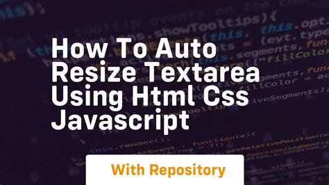 How To Auto Resize Textarea Using Html Css Javascript Youtube