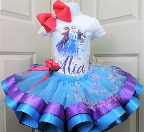 Frozen Birthday Princess Elsa Anna Tutu Outfit Handcrafted Elsa Anna