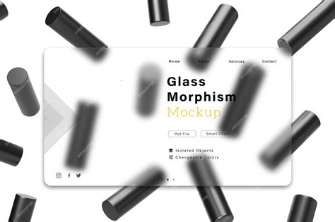 Premium Psd Interface Presentation Mockup Glass Effect Mockup Template