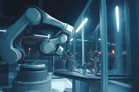Premium Ai Image Robotic Precision Arm Robot Engaged In Industrial Operations With Screen