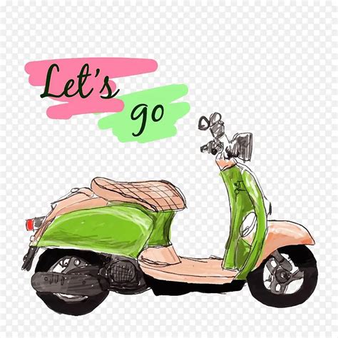 手绘水彩插画电动车png图片素材下载图片编号qedvaeky 免抠素材网