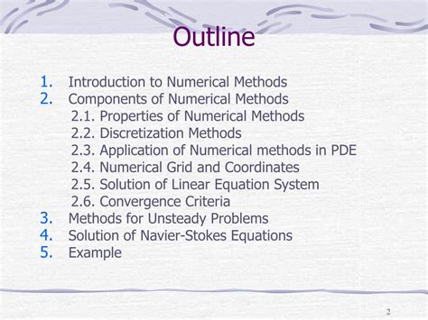 Ppt Numerical Methods In Computational Fluid Dynamics Cfd