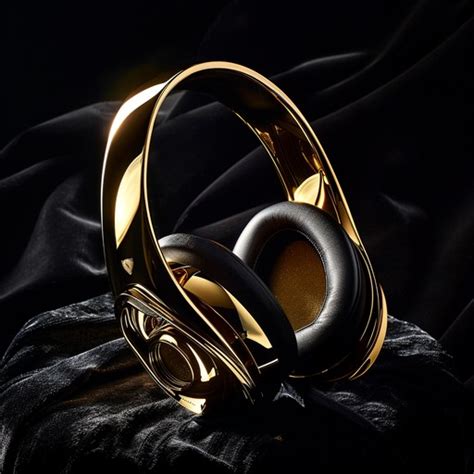 Free Luxurious Golden Headphones Image Headphones Gold Luxury