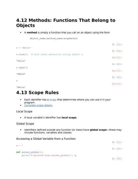 Cosc Notes 2023 4 Methods Functions That Belong To Objects A Method