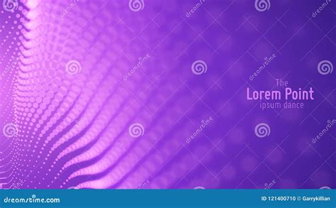 vector abstract violet particle wave points array shallow depth of field futuristic
