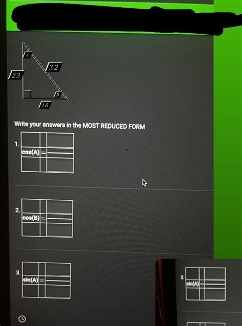 Answered 23 1 Write Your Answers In The Most Reduced Form 2 3 Cos A Kunduz