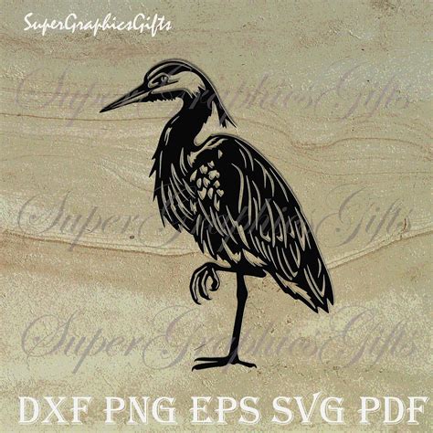 Heron Silhouette Blue Heron Svg Bird Svg Laser Svg Engraver Vector