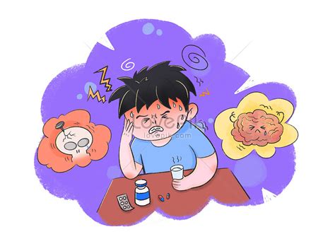 편두통 일러스트 무료 다운로드 Lovepik