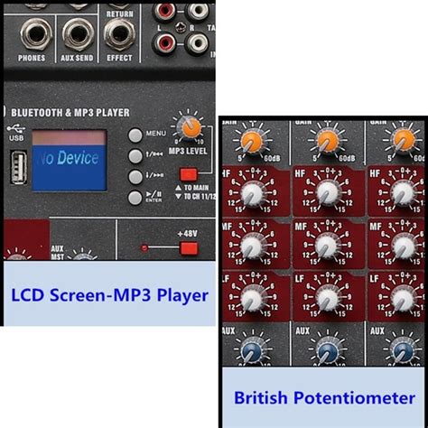 12 채널 스테레오 사운드 믹싱 콘솔 블루투스 Usb 레코드 컴퓨터 재생 팬텀 파워 디지털 오디오 믹서 앰프 휴대용 오디오 And 영상