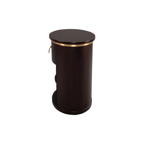Nova Oval Bedside Table With Brass Inlay Englanderline