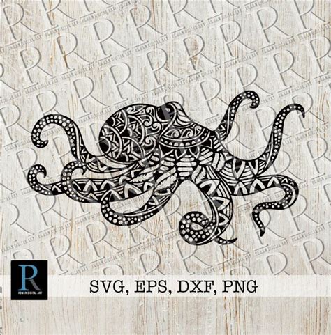 Mandala Octopus Svg Cut File Zentangle Octopus Svg Cricut Design For