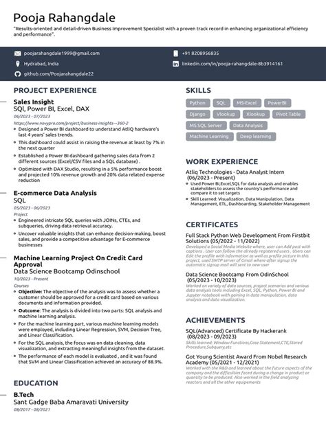 pooja s resume 15 1 1 pdf machine learning sql