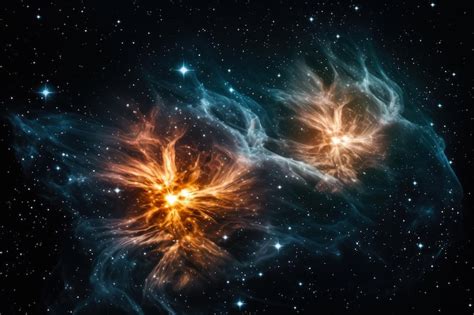 Premium Ai Image Two Massive Star Colliding With Each In Outer Space Generative Ai
