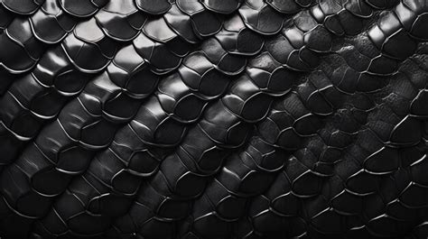 Black Texture Of Python Skin Leather Background With Natural Pattern Of