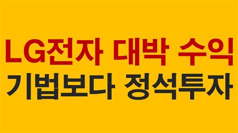 Lg전자 대박 수익 기법보다 정석투자 Youtube