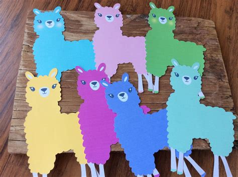 Colorful Llama Paper Cut Outs Etsy Paper Cutout Door Decs Etsy Crafts