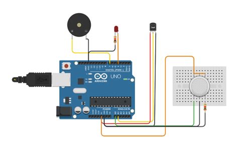 Circuit Design Tugas Akhir Sensor Kebakaran Tinkercad