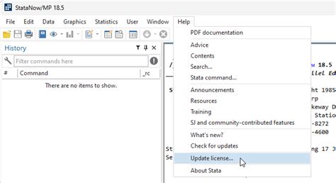 Updating To Licence Information In Stata Or Statanow™ Tstat