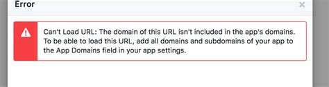 login authentication error the domain of this url isn t included in