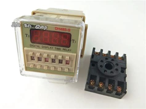 dh48s s ac 220v repeat cycle spdt time relay with socket dh48s series