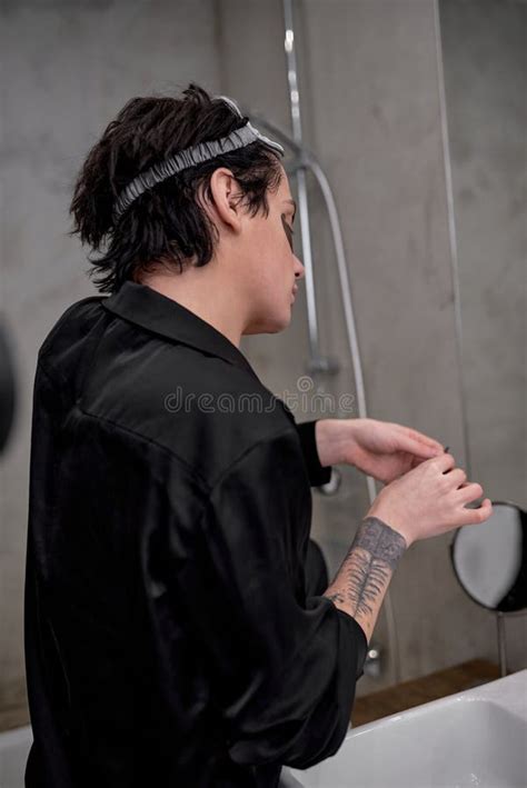 Gay Testing New Eye Patches On Face Stock Image Image Of Brunette