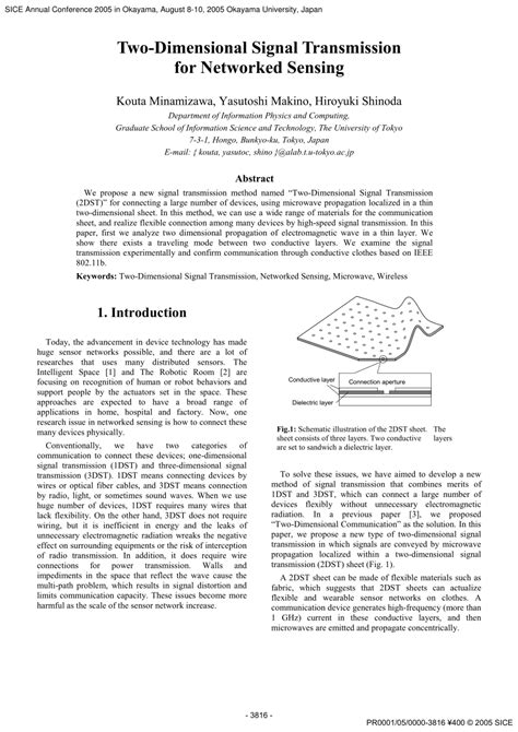Pdf Two Dimensional Signal Transmission For Networked Sensing