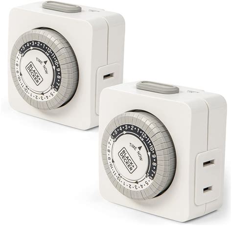 Black Decker Light Timers Indoor Programmable 2 Pack With Polarized Outlet Analog Timer