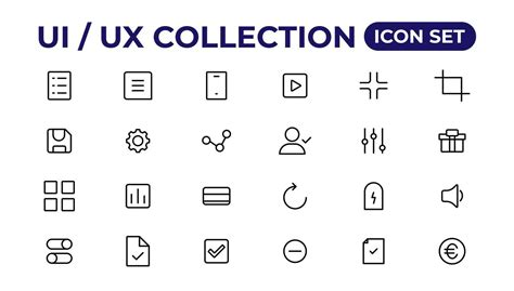 Ui Ux Icon Set User Interface Iconset Collection 42057981 Vector Art At Vecteezy