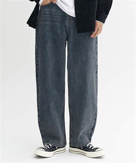 토피 벌룬핏 데님 와이드 팬츠 Dblue 위시버킷