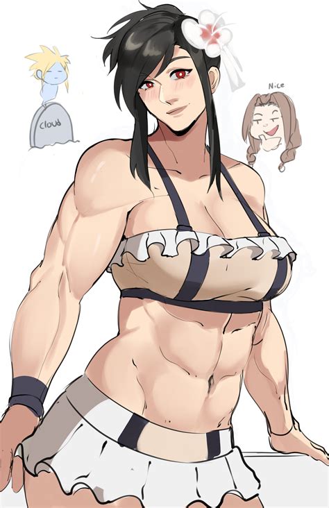 Rule 34 1girls Aerith Gainsborough Background Characters Black Hair