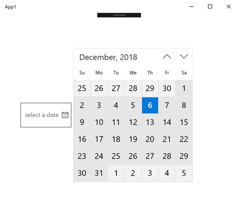C How To Increase The Height Of The Uwp Calender Date Picker