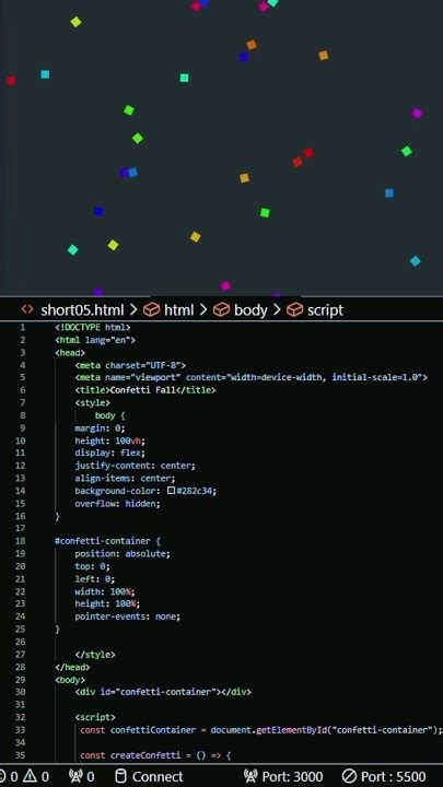 Css Confetti Fall Ytshorts Youtubeshorts Trending Viralshort