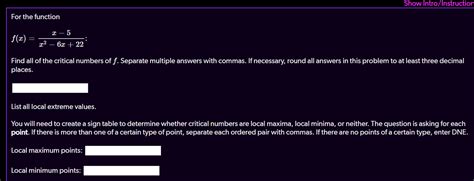 solved show intro instruction for the function 2 5 x2 6x
