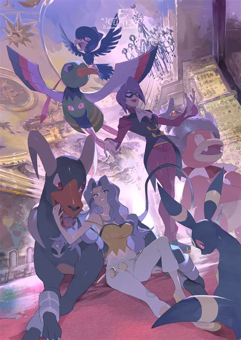 E Volution Houndoom Karen Pokemon Murkrow Slowking Starmie Will Pokemon Wobbuffet