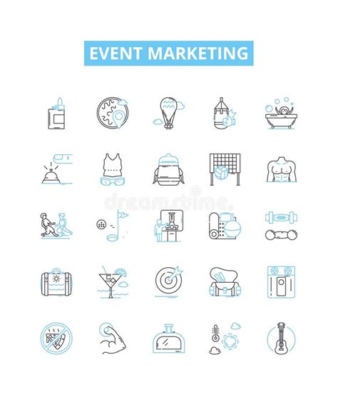 Event Marketing Vector Line Icons Set Event Marketing Planning Organizing Promotion