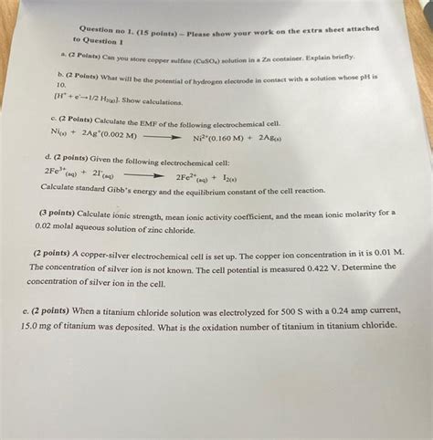solved 3 points calculate ionic strength mean ionic