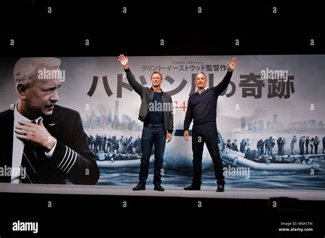 Actors Tom Hanksl And Aaron Eckhart Attend A Press Conference For The