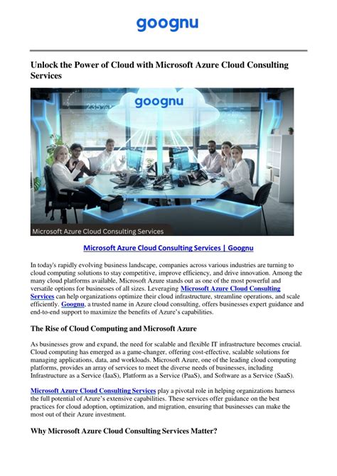 PPT - Microsoft Azure Cloud Consulting Services | Goognu PowerPoint ...