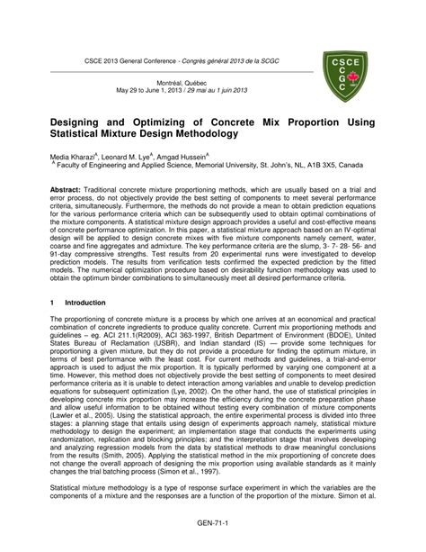 pdf designing and optimizing of concrete mix proportion using