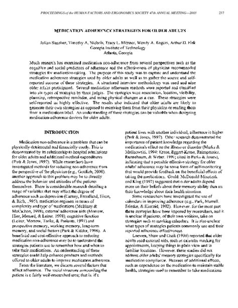 Pdf Medication Adherence Strategies For Older Adults