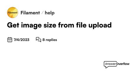 Get Image Size From File Upload Filament