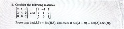 Solved Consider The Following Matrices Chegg