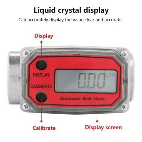 Promo Digital Electronic Fuel Flow Meter Liquid Crystal Display Flowmeter Diskon 33 Di Seller