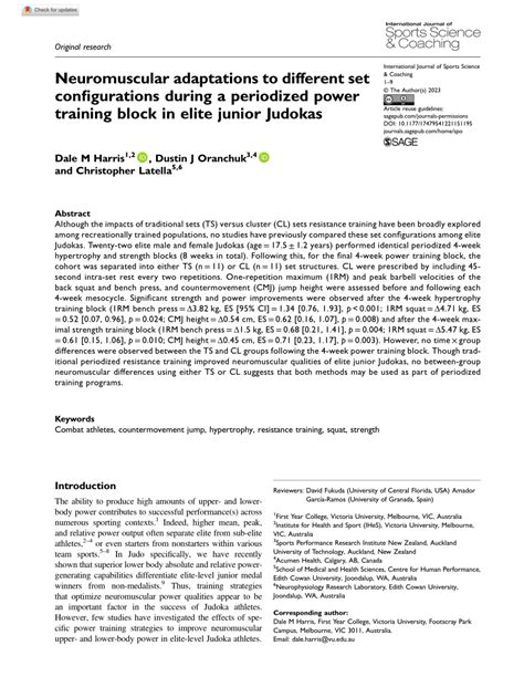Pdf Neuromuscular Adaptations To Different Set Configurations During A Periodized Power