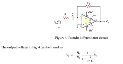 Solved 5v R1 C Figure 4 Pseudo Differentiator Circuit The