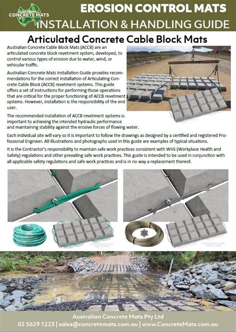 Australian Concrete Mats Articulated Concrete Cable Blocks