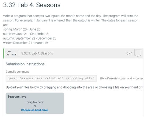 Solved JAVA Lab Seasons Write A Program That Accepts Chegg