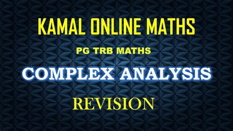 Pg Trb Maths Complex Analysis Youtube